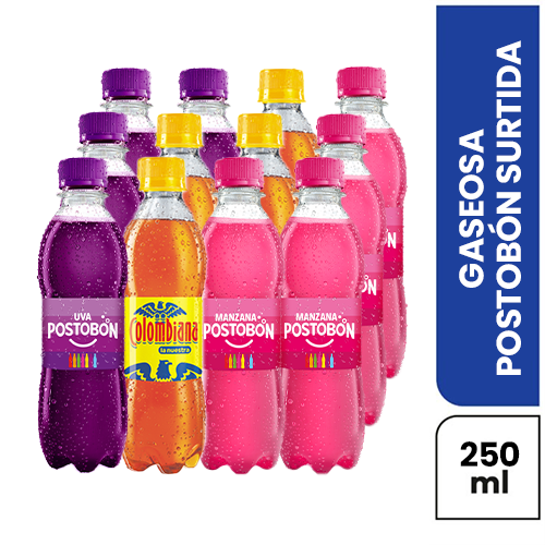 GASEOSA POSTOBON SURTIDA 250MLX12U
