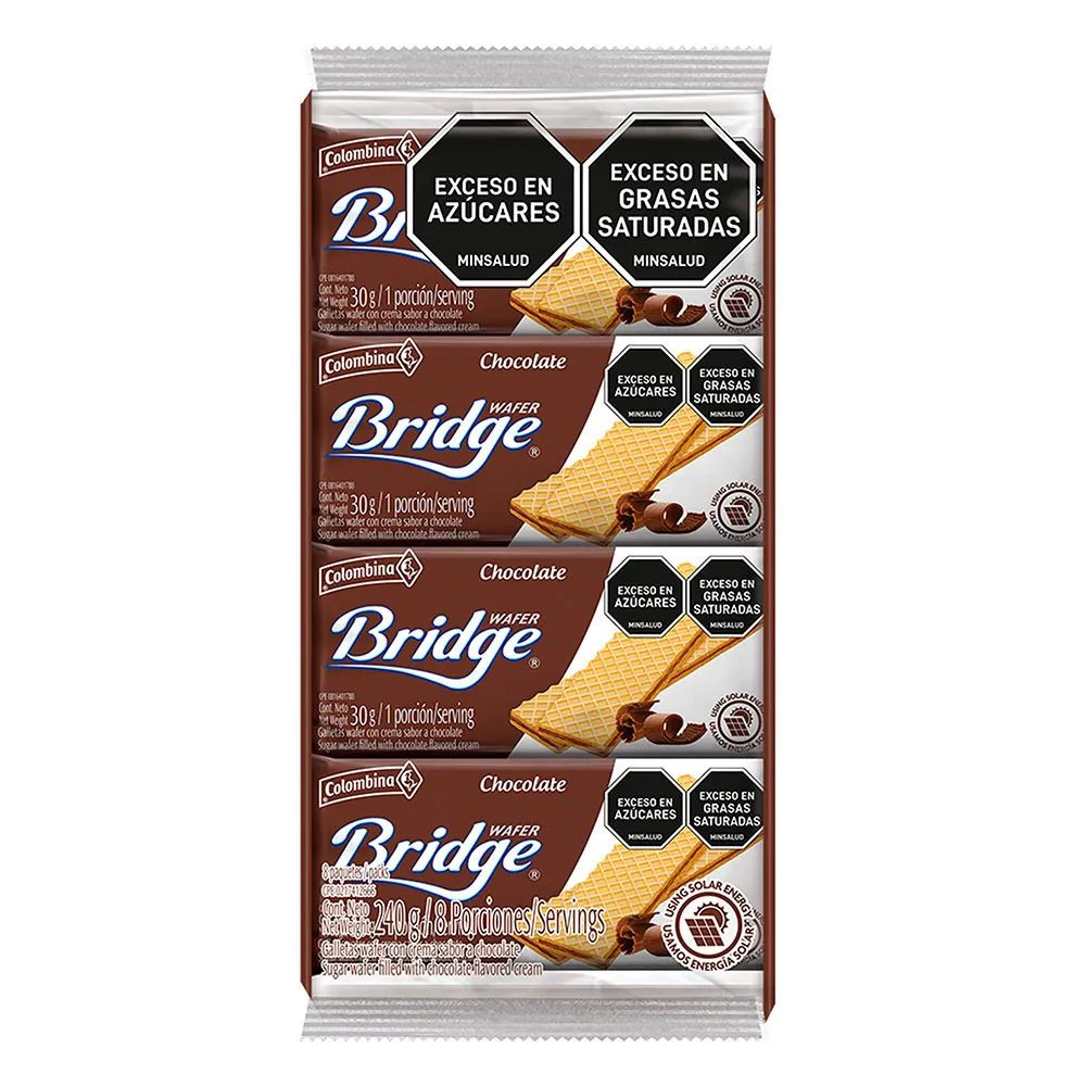 GALLETA WAFER BRIDGE CHOCOLATE 30GX8U