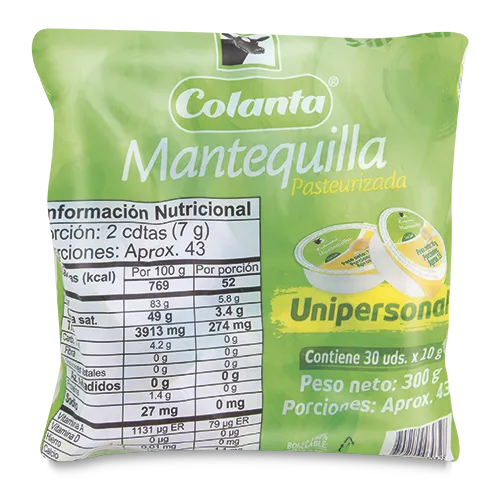 MANTEQUILLA COLANTA PORCION INDIVIDUAL 10GX30U