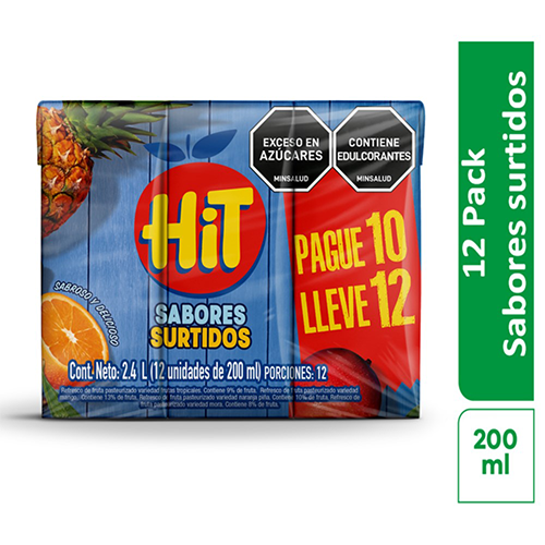 JUGO HIT SURTIDO 200ML PAGUE 10U LLEVE 12U